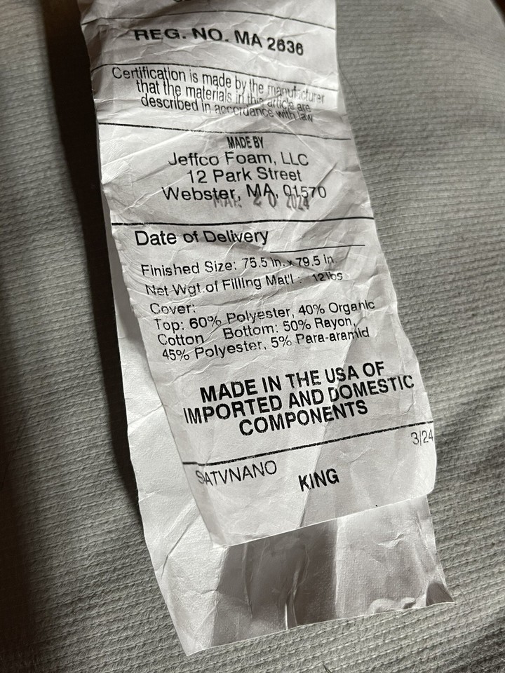 $575 Saatva Micro-Coil Mattress Topper Body Contouring Support King 3 ...