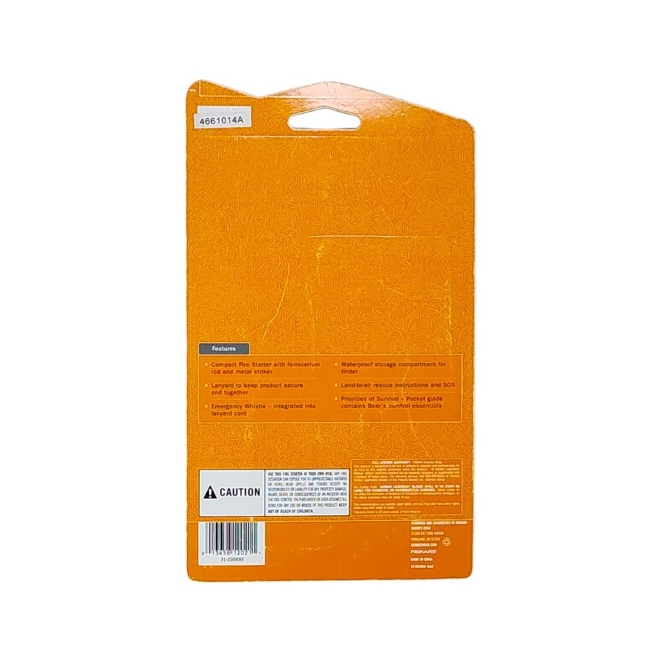 Gerber Survival Bear Grylls Fire Starter Kit Whistle Lanyard Waterproof ...