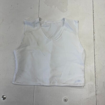 GC2B White U-Neck Cropped Tank Top Binder Women's Size Large | eBay