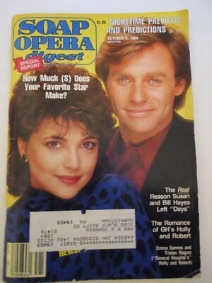 Bill Hayes, Jacqueline Courtney - Soap Opera Digest Magazine 1984 | eBay