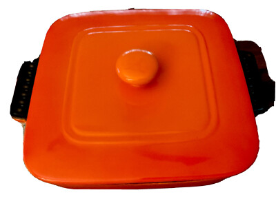 Parini Cookware Non Stick Ceramic Bakeware Dish Square Baker Red Orange ...