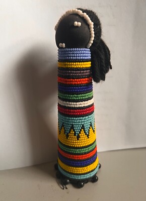 Vintage Zulu Matron Doll Hand Beaded Artisan South African Zulu Folk ...