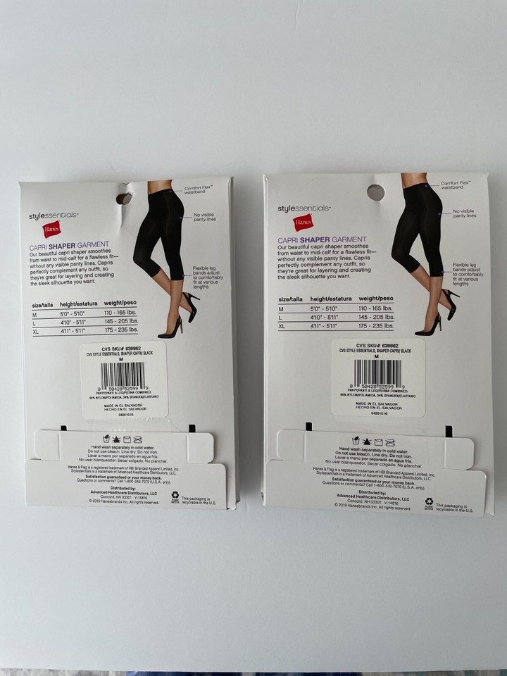 HANES 1 Pair Black Shaper Capri Garment New in package! Sz XL | eBay