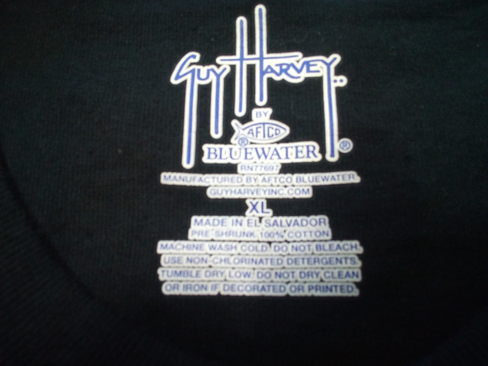 Guy Harvey By AFCO Bluewater T-Shirt Men XL Black Graphic Crew Short ...