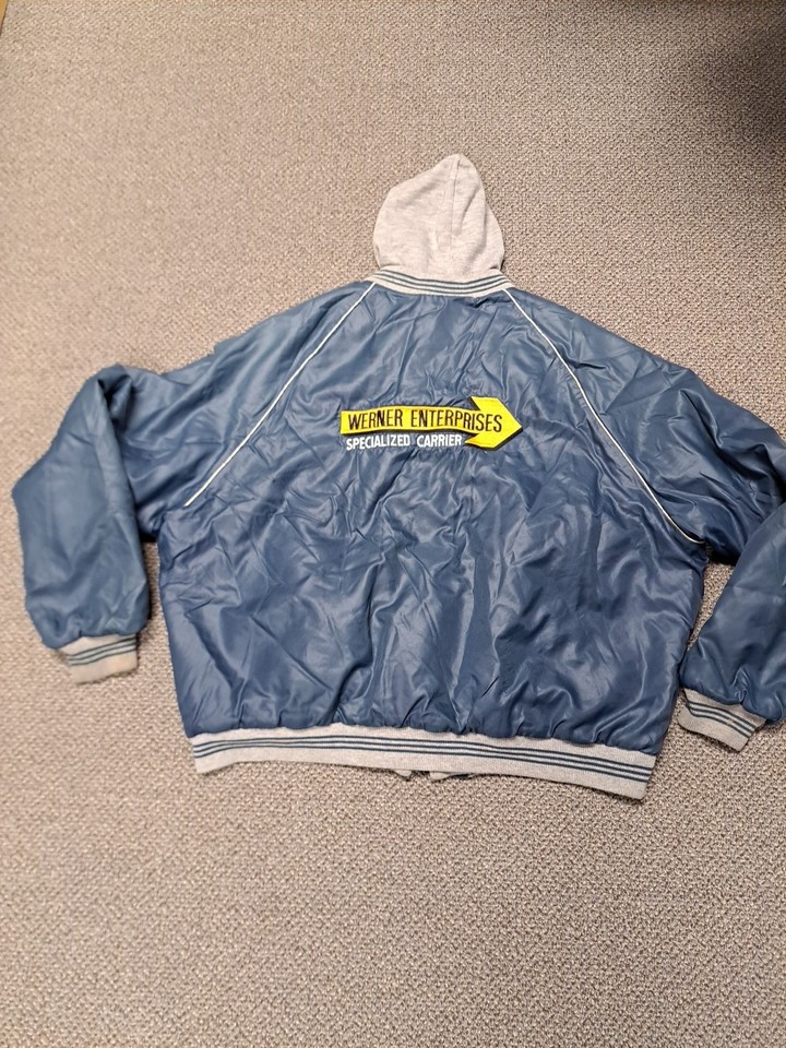 Vintage Werner Enterprises Jacket Trucker Hooded Zip Up Specialized ...