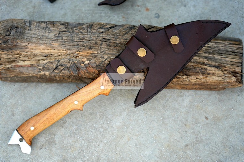 Custom Handmade Carbon Steel Blade HARPOON Viking Axe | Hunting Axe ...