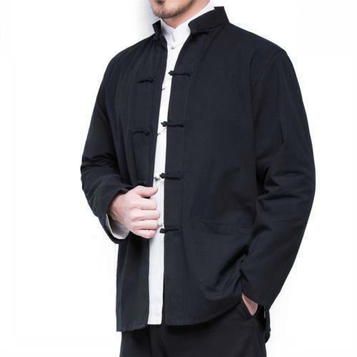 Men Kung Fu Coat Chinese Traditional Tai Chi Uniform Tang Suit Jacket ...