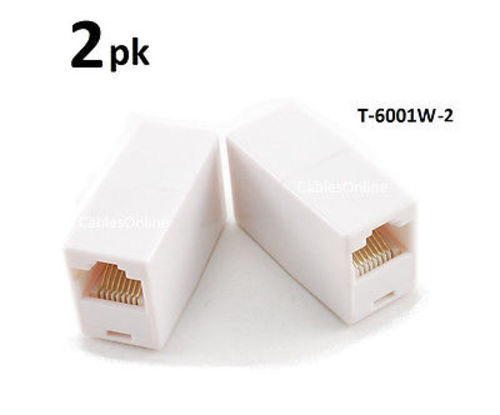 2-PACK RJ45 8P8C Ethernet F/F Straight Thru Network Inline Coupler, T ...