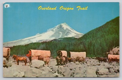 Postcard Oregon, Overland Oregon Trail, Covered Wagons A4462 | eBay