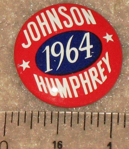VINTAGE JOHNSON-HUMPHREY 1964 DEMOCRATIC PIN 7/8" | eBay