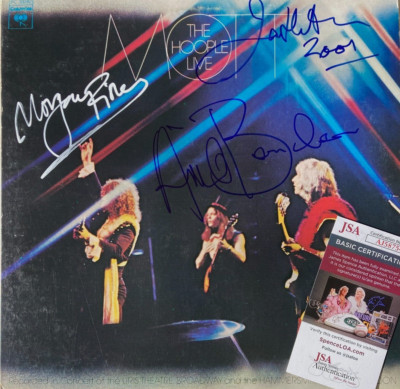 MOTT THE HOOPLE Signed LIVE Vinyl LP Record x3 IAN HUNTER Bender FISHER ...