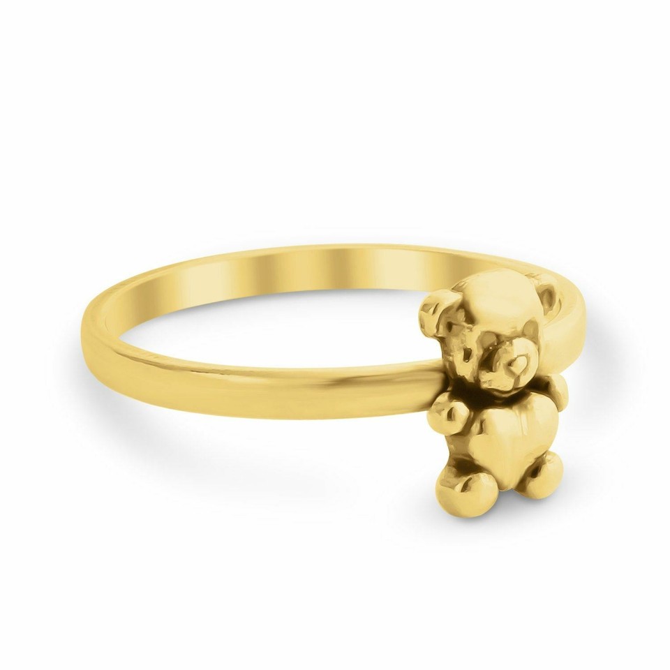 Azaggi Gold Plated Teddy Bear Stackable Ring Perfect Jewelry Gift Women ...