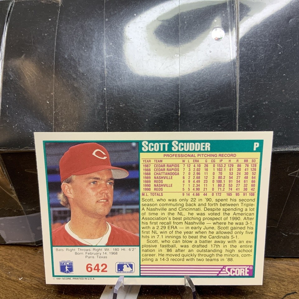 1991 Score Scott Scudder #642 Cincinnati Reds MLB Baseball | eBay