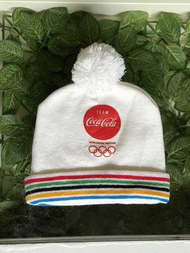 Winter Olympics Team Coca Cola White Beanie One Size Hat Drink Promo ...