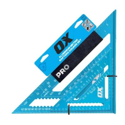 OX Tools Pro Twin 180mm & 300mm Aluminium Metric Rafter Squares Set, OX ...