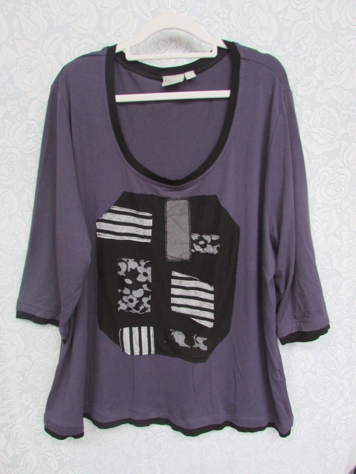 Taking Shape size L Purple Black 3/4 sleeves Tunic Top as new | eBay ...