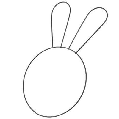 Bunny Wreath Form, Bunny Ear Shaped Wire Wreath Frame, Metal Rabbit ...