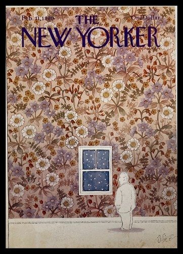 COVER ONLY The New Yorker February 11 1980 Flower Wall by Michael Witte ...