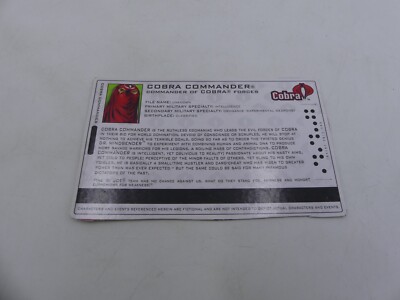 Cobra Commander G.I. Joe 2005 Hasbro FILE CARD | eBay