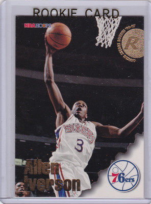 ALLEN IVERSON ROOKIE CARD 1996/97 Skybox NBA Hoops RC Philadelphia ...