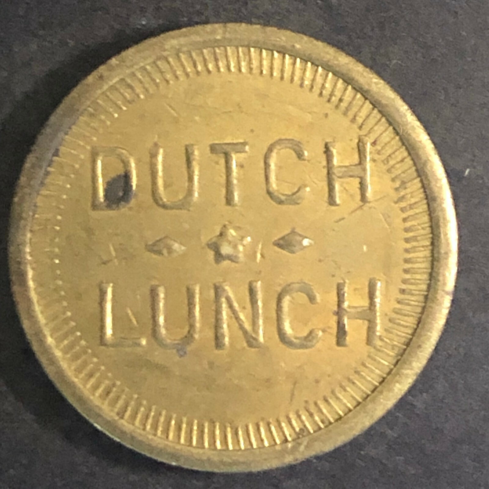 Vintage 20mm Brass "Huey's Dutch Lunch" Token (Rochester, MN ?) | eBay