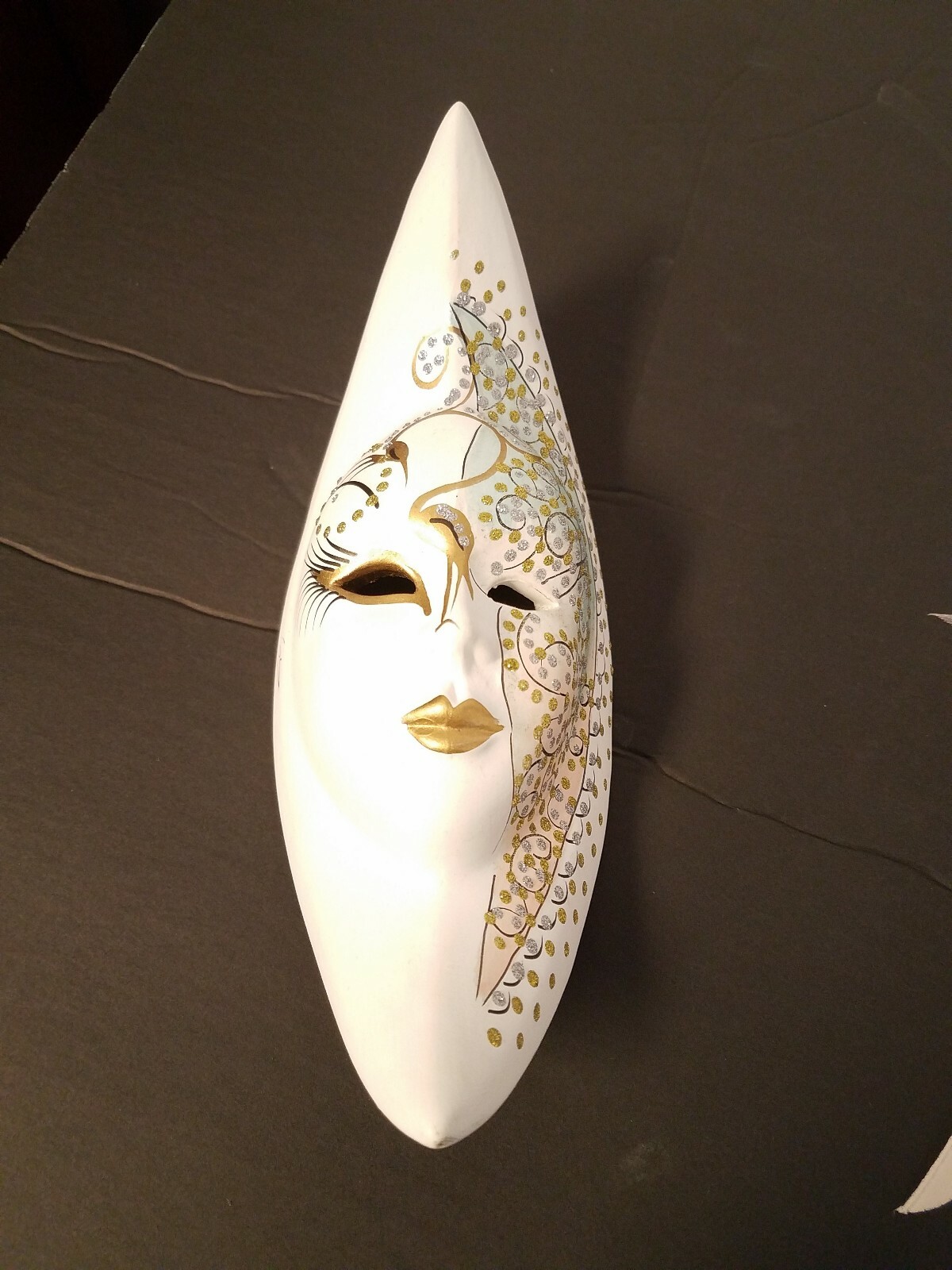 Hand-painted Face Masks Wall Hangings lot of 3 (1) is brass (2) are ...