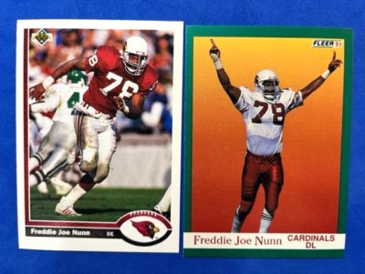 NFL - Freddie Joe Nunn 1991 Upper Deck & 1991 Fleer Football ...