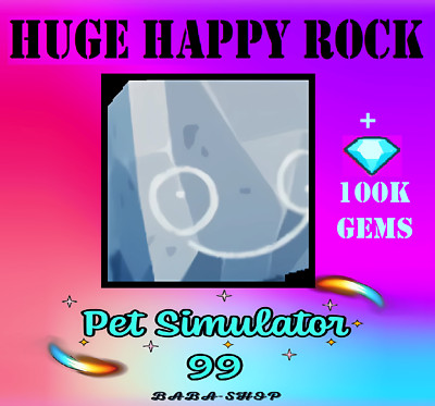 HUGE Happy Rock + 100k Gems - 100% Clean - Pet Simulator 99 - PS99 ...