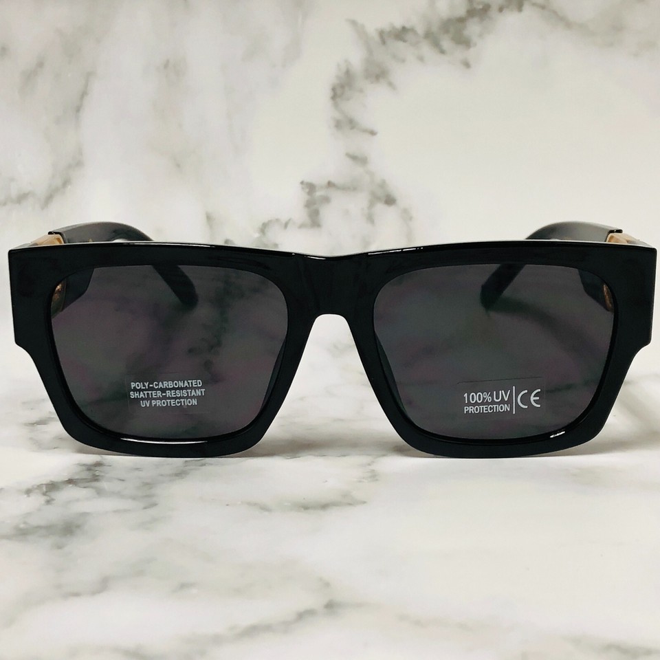 MEN SQUARE DESIGNER SHADES RETRO GOLD RAPPER CLASSIC RETRO LUXURY MODEL ...