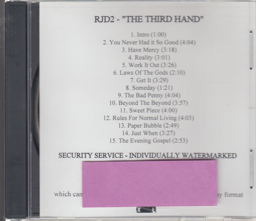 rjd2 the third hand cd promo | eBay