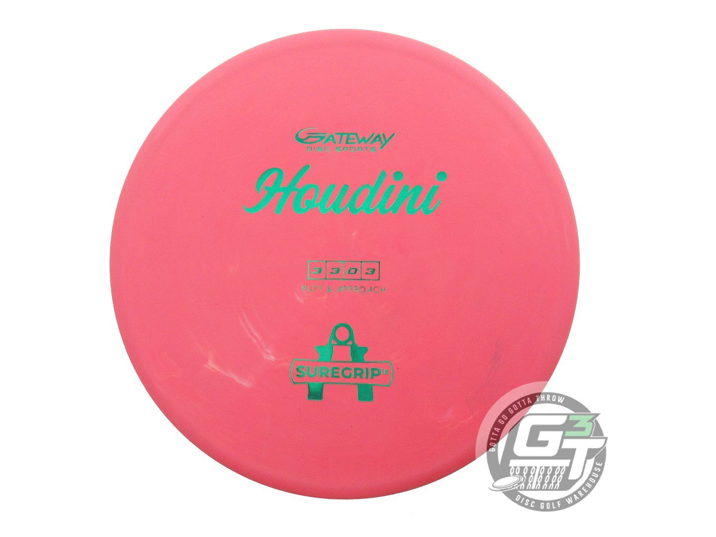 NEW Gateway Sure Grip Soft Houdini 176g Pink Green Holo Foil Putter ...