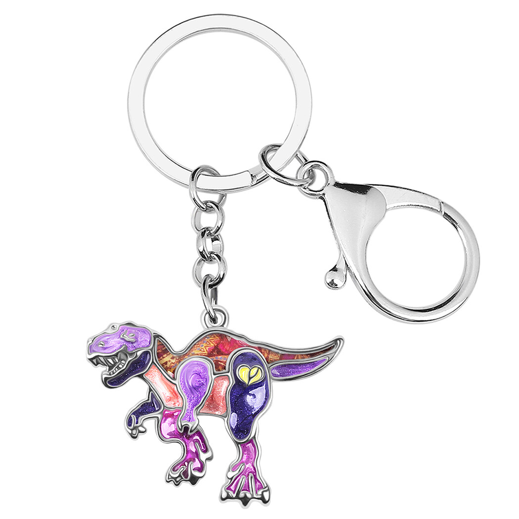 Enamel Alloy Tyrannosaurus Rex Dinosaur Keychains Key Ring Novelty ...