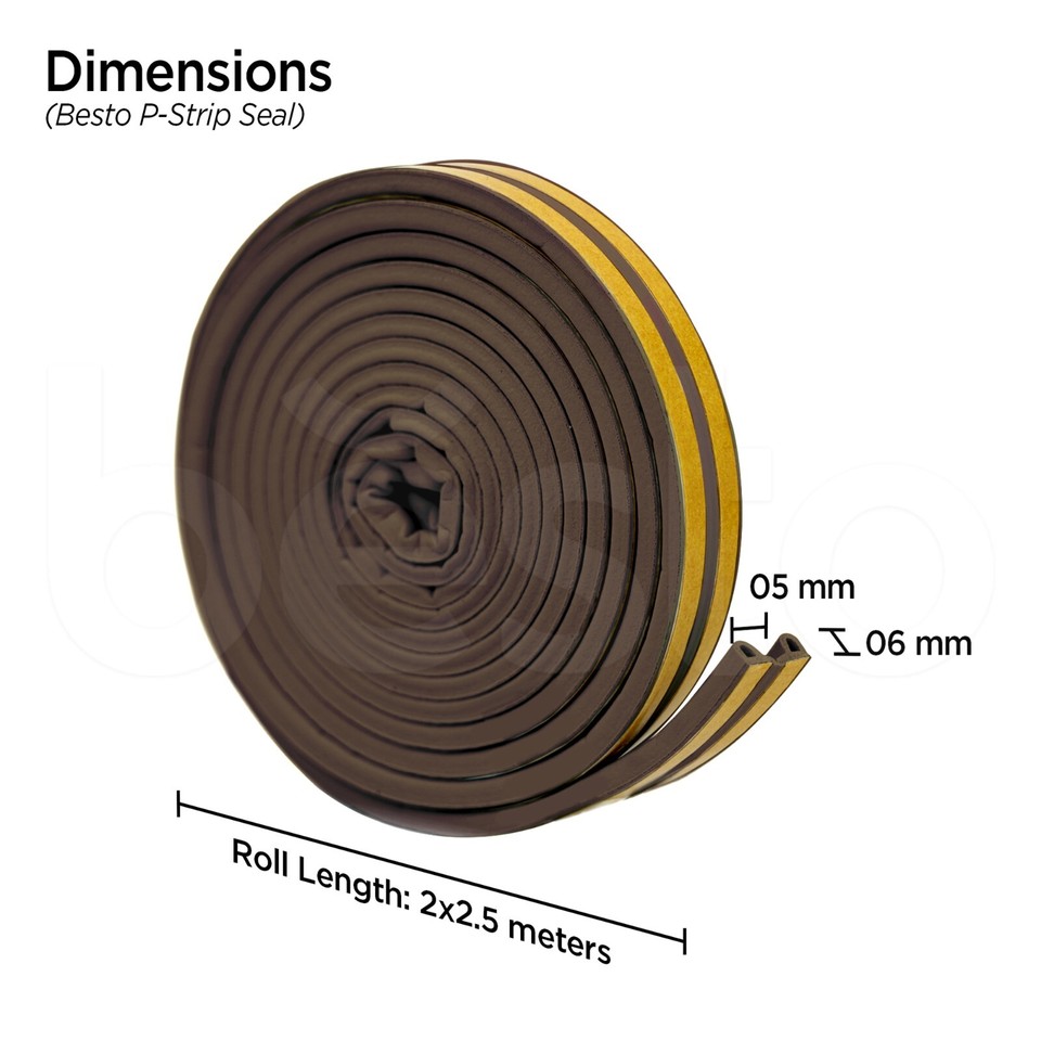 5M Self Adhesive Rubber Seal Draught Excluder Weather Strip Door Window ...