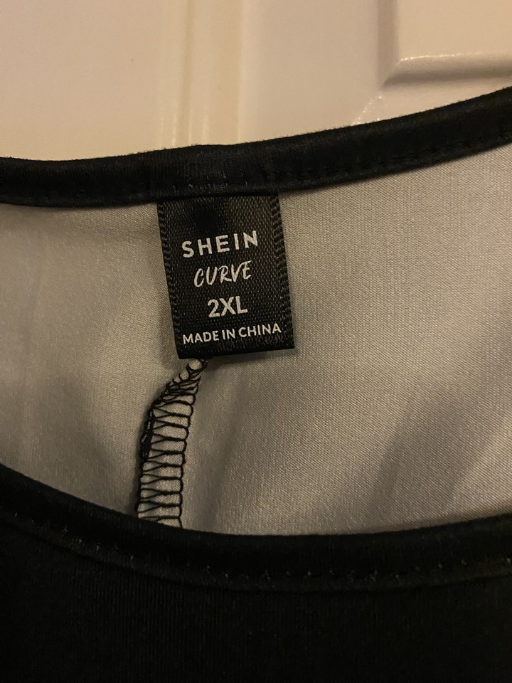 Long black and yellow dress, 2xl shein curve | eBay UK