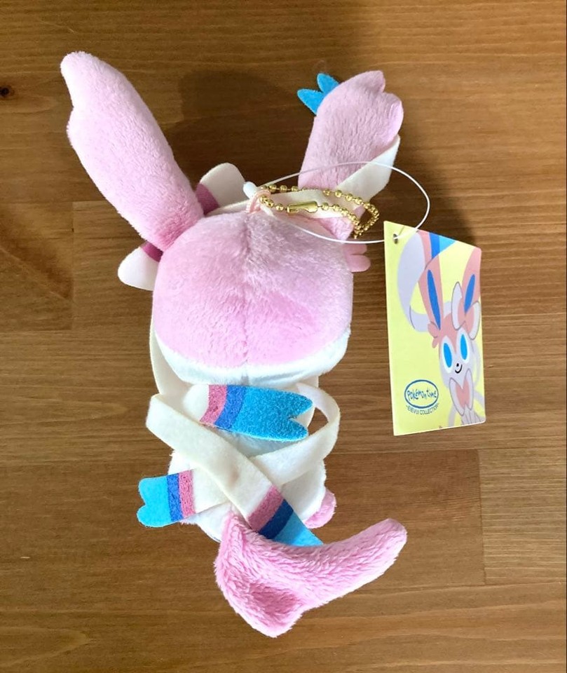 Pokemon Time Eevee Collection Sylveon Mascot Plush Charm Keychain Toy ...