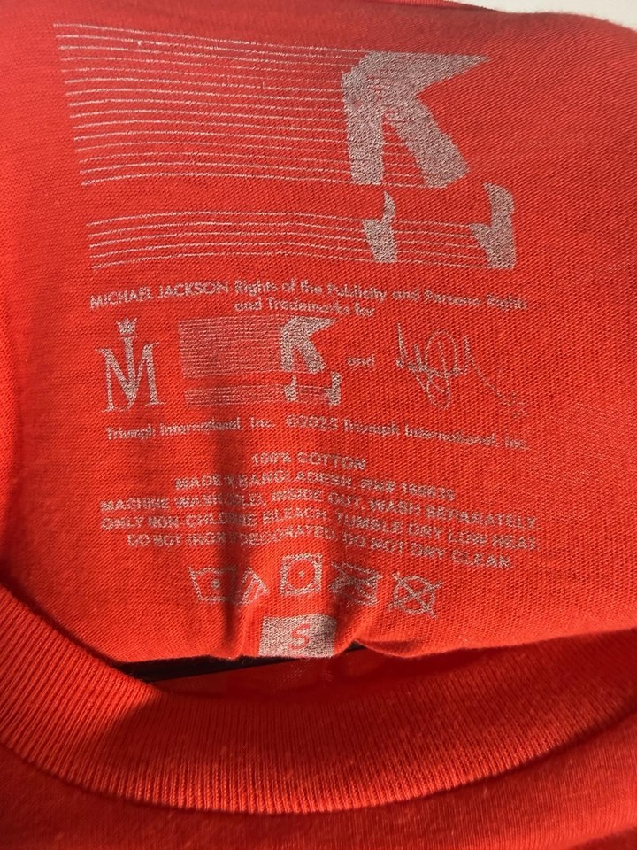 Michael Jackson Tiptoe T-Shirt Red MJ Crown Logo Short Sleeve Tee Size ...