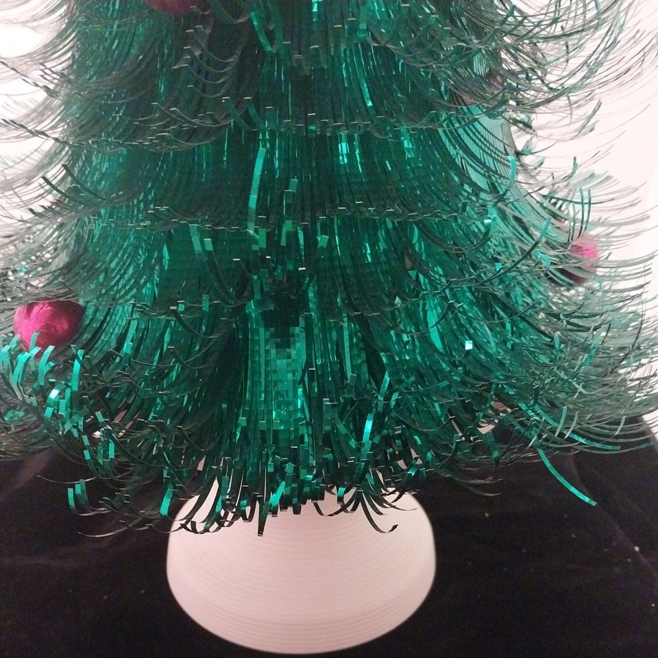Vintage Christmas Tinsel Eyelash Tree 23" Green Metallic Foil Retro MCM ...