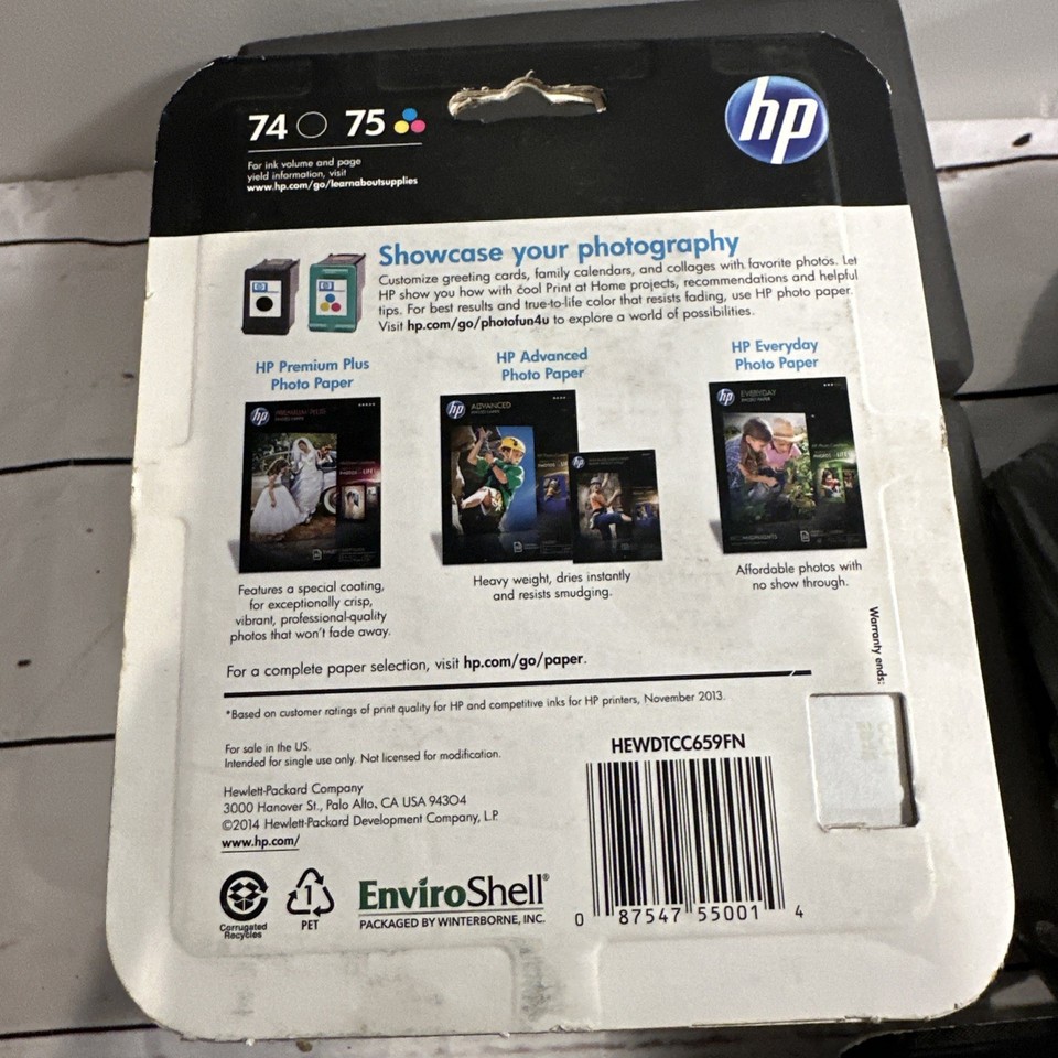 2PK Genuine HP 74XL HP 75XL Ink for Deskjet D4360 Officejet J5780 J6480 ...