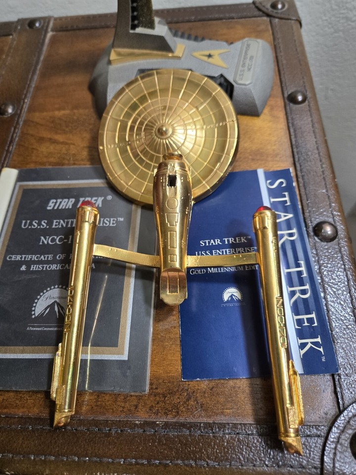 Star Trek Franklin Mint Gold USS Enterprise 1701 Millennium Limited Ed ...