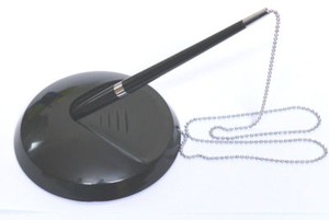 Large Pen Holder With Chain Reception Pen On Chain With Stand | eBay