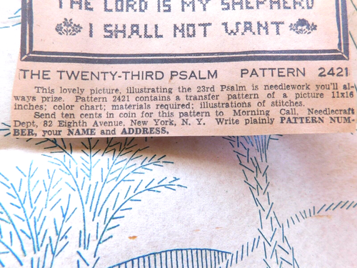 epherema 23rd PSALM Laura Wheeler Designs Vtg. Embroidery Transfer ...