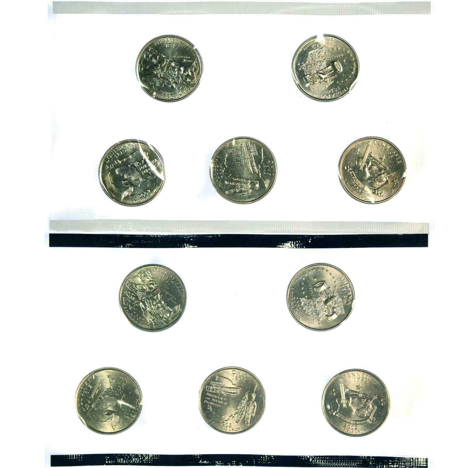 E11 2002 State Quarters P & D Uncirculated Set Sealed Mint Cello 10 ...