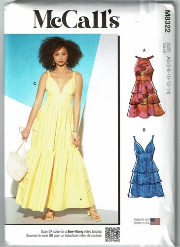 McCalls # M8322 Cute Summer Dress with variations Patterns Sz: 6-14 or ...