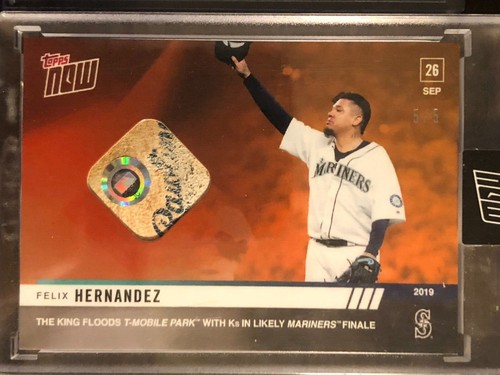 2019 Topps Now #904B Felix Hernandez Seattle Mariners BALL RELIC 5/5 | eBay