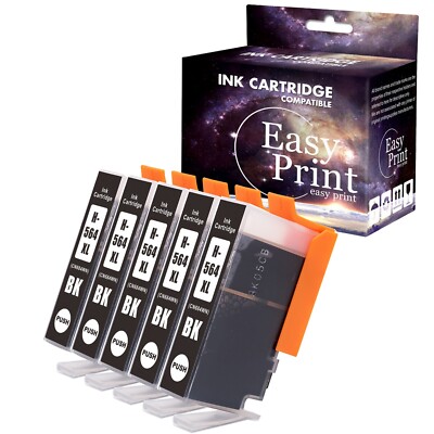 5PK 564XL 564 Black Ink Cartridge for Officejet 4620 Photosmart Premium ...