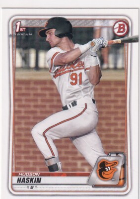 2020 BOWMAN 1ST RC HUDSON HASKIN BALTIMORE ORIOLES FIRST ROOKIE BZ-3604 ...