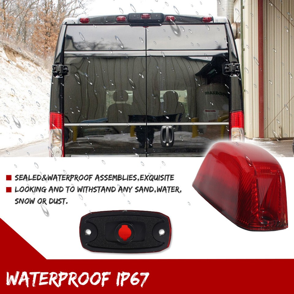 For 14-23 Ram ProMaster 1500 2500 3500 Red Rear Cab Roof Marker Running ...
