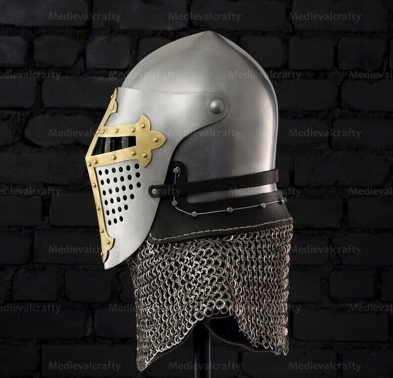 Medieval Bascinet ROA Helmet Medieval Visor Helmet Medieval Crusader ...