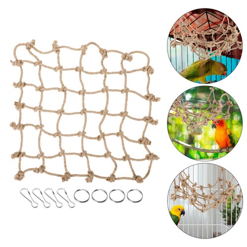 Small Animal Hammock Parrot Bed Mesh for Bird Cage Hanging Grass Mat ...
