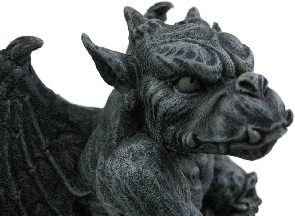 Poised Protector Winged Gargoyle Statue Guardian Gray | eBay